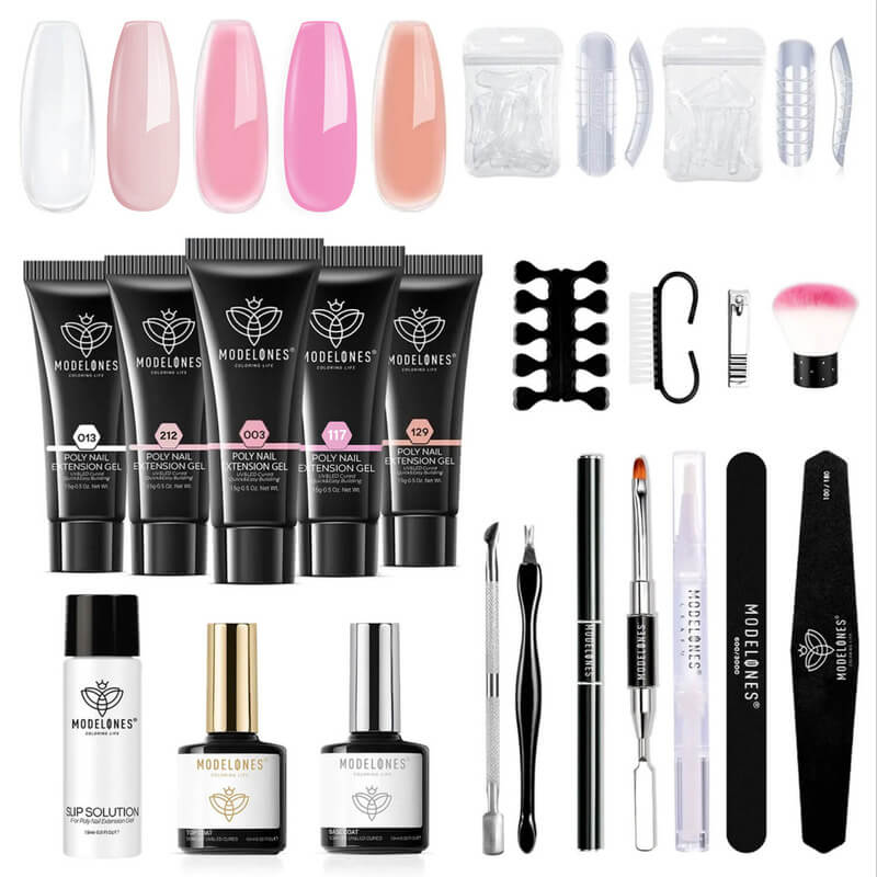 Modelones Poly Nail Gel Kit With Slip Solution Extension Builder ...