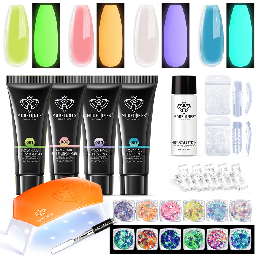 Modelones Poly Nail Gel Kit With Slip Solution Extension Builder ...