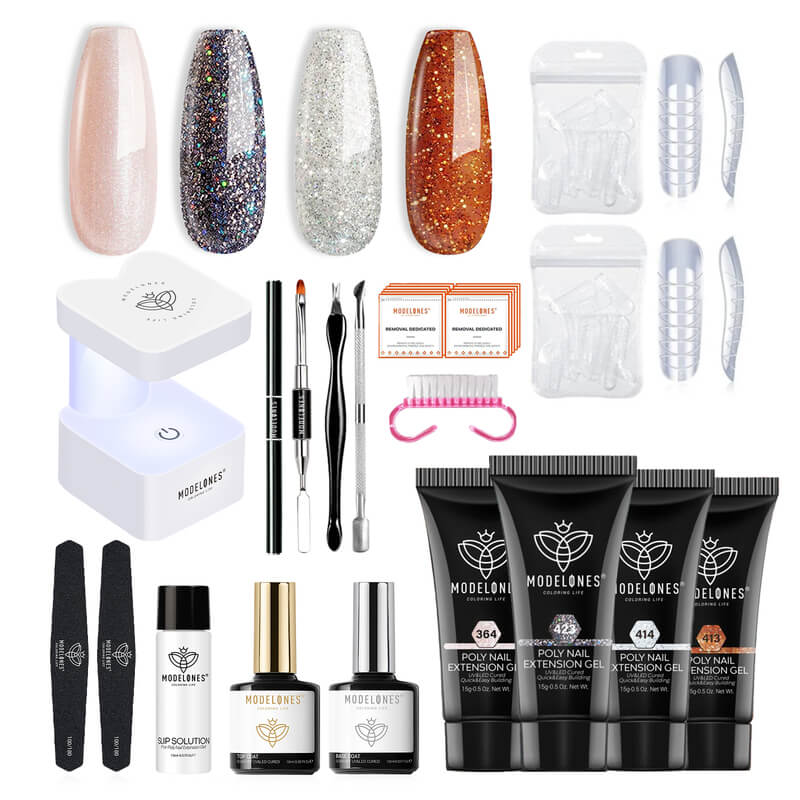 Modelones Poly Nail Gel Kit With Slip Solution Extension Builder ...