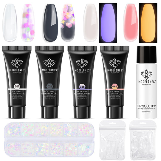 Modelones Poly Nail Gel Kit With Slip Solution Extension Builder ...