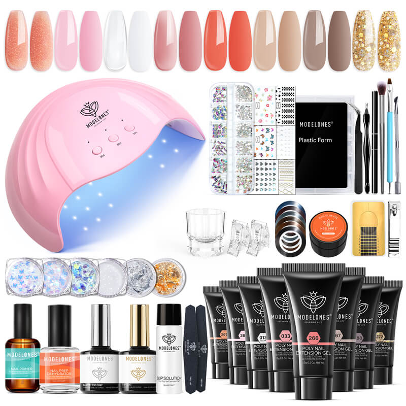 Modelones Poly Nail Gel Kit With Slip Solution Extension Builder ...