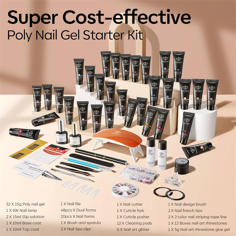 Modelones Poly Nail Gel Kit With Slip Solution Extension Builder ...