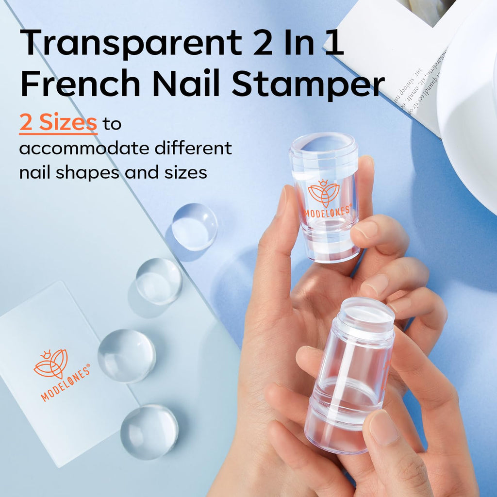 Modelones French Tip Tool - 6Pcs Nail Stamp French Manicure Kit
