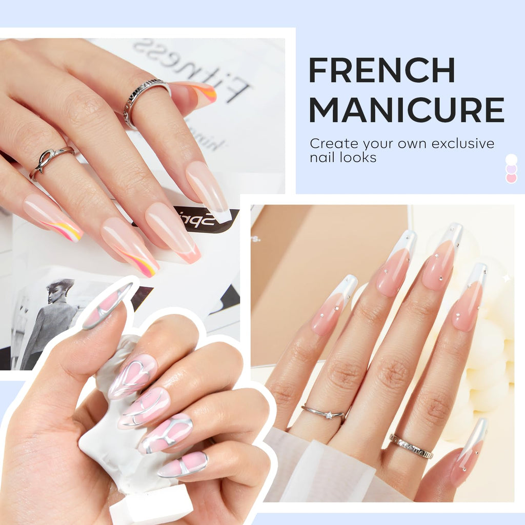 Modelones French Tip Tool - 6Pcs Nail Stamp French Manicure Kit