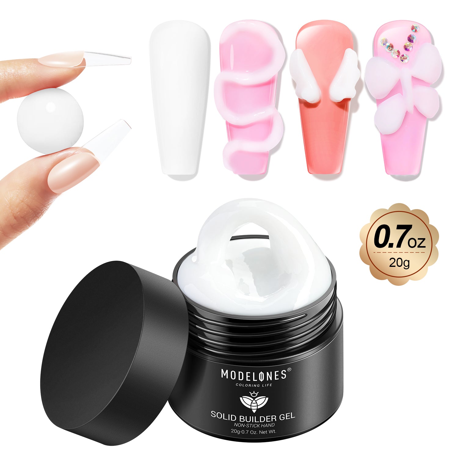 Milky White - Non-Stick Hands Solid Builder Gel 20g