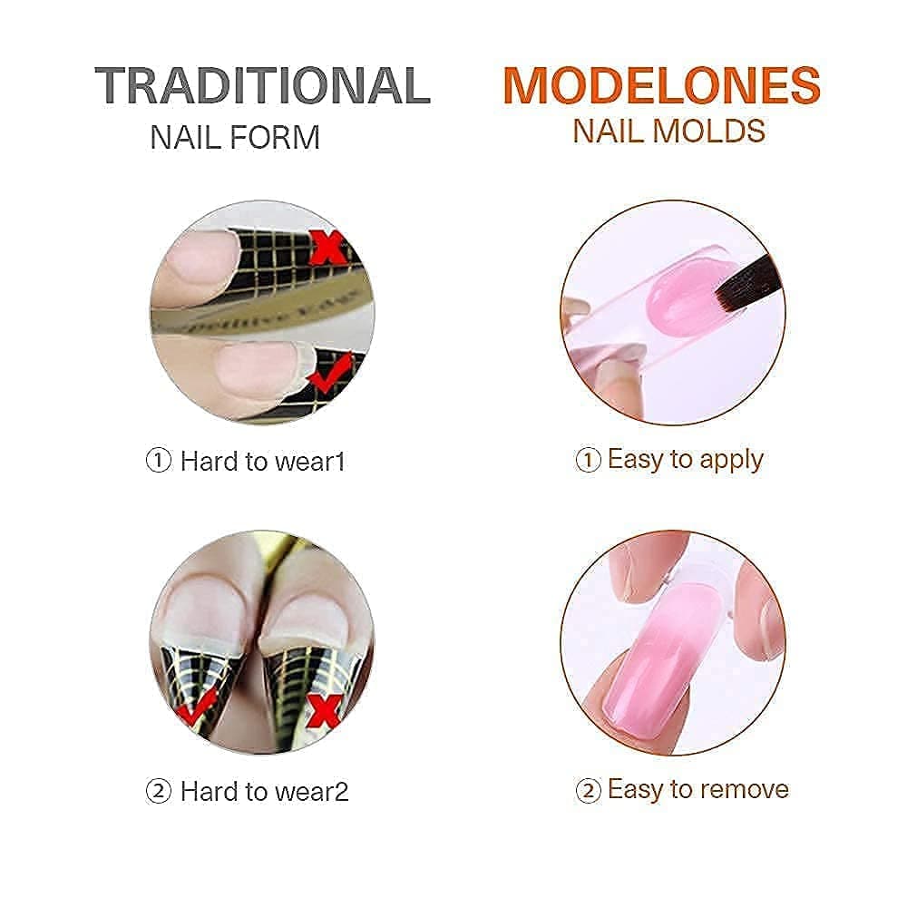 Modelones 120Pcs Extension Gel Nail Molds Dual Forms Full Cover