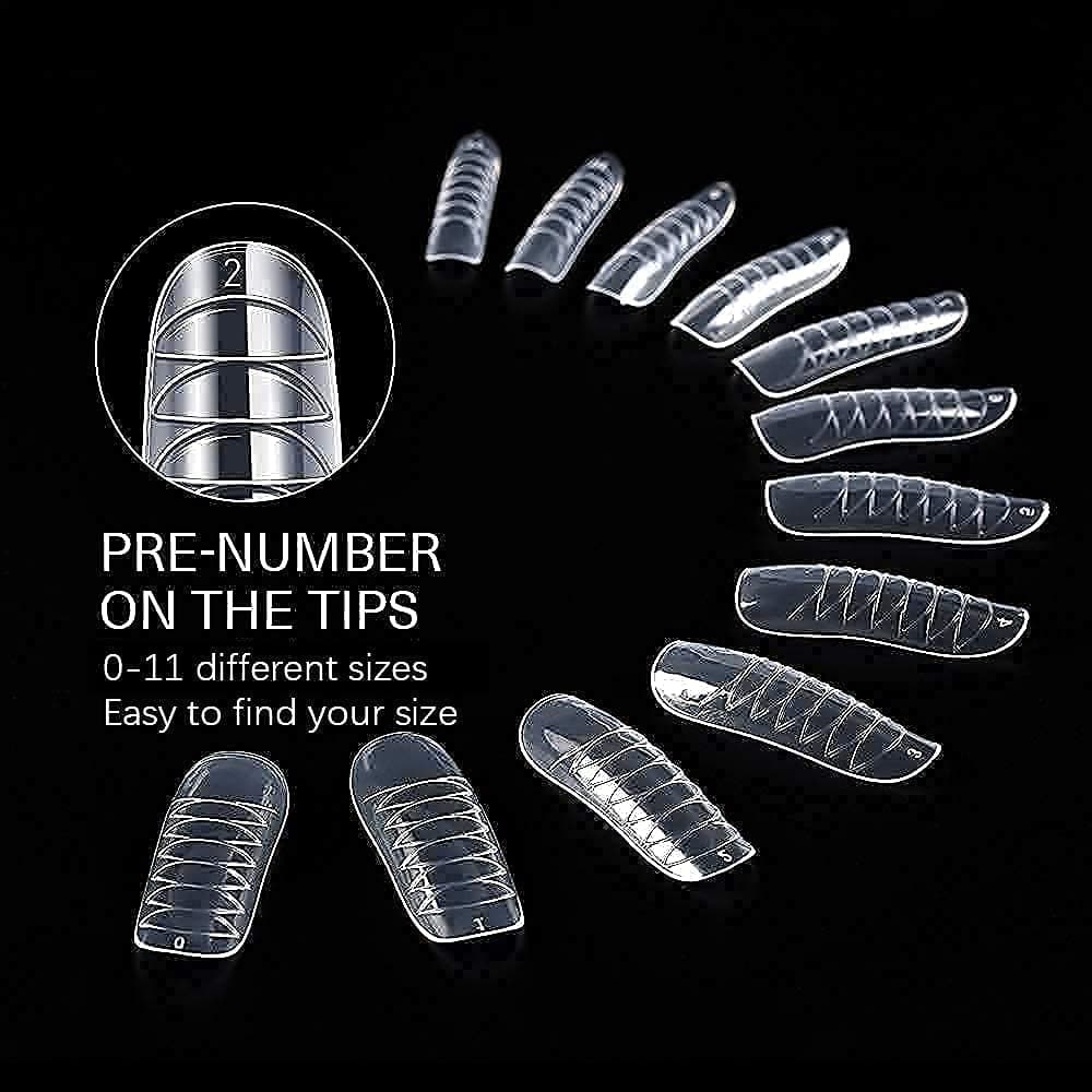 Modelones 120Pcs Extension Gel Nail Molds Dual Forms Full Cover