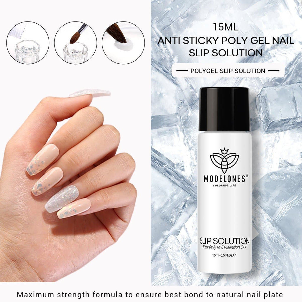 Slip Solution For Polygel Nails Extension 15ml | Modelones
