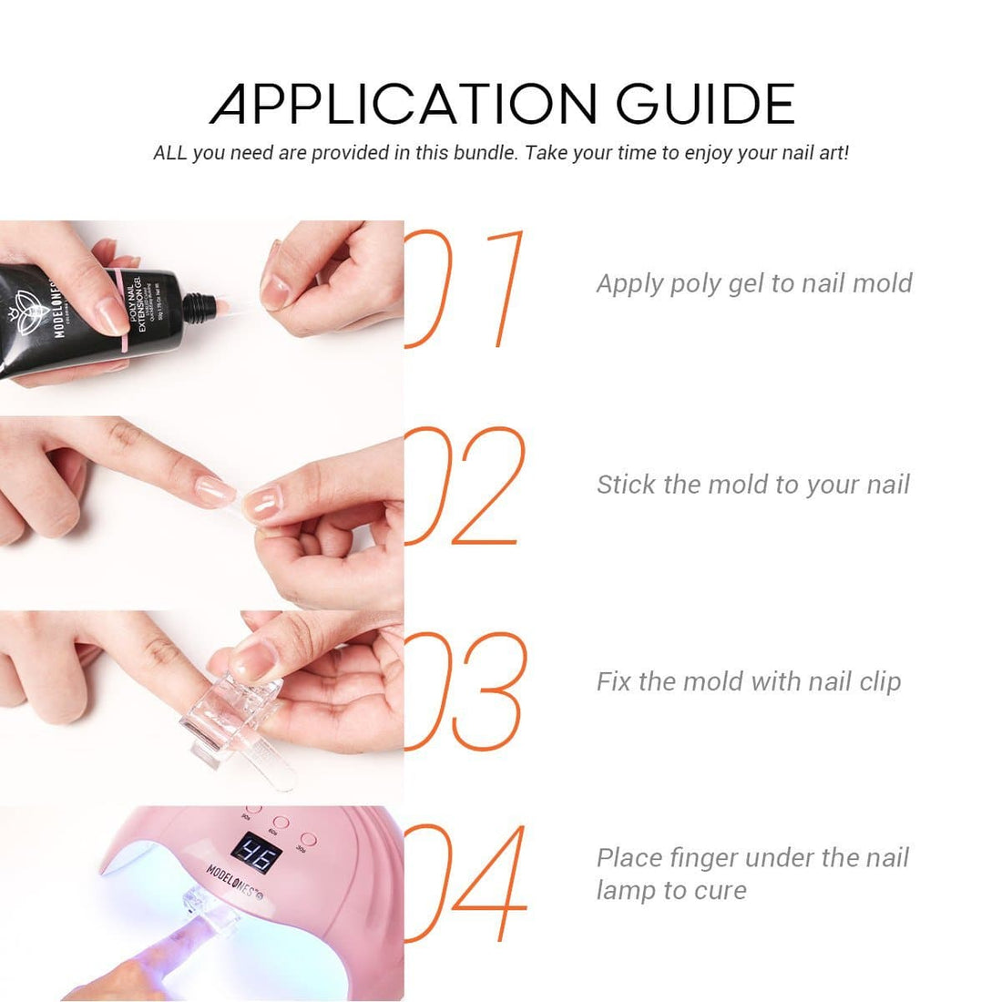 Modelones Nail Tips Clip For Quick Building Polygel Plastic Finger ...